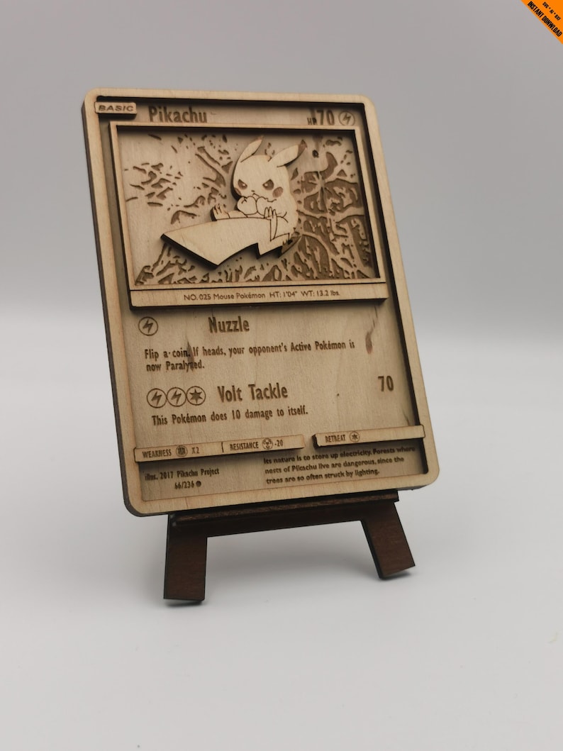 Pikachu Pokemon TCG Card Svg/ai/dxf | Bundle Fan-made Wooden Trading ...