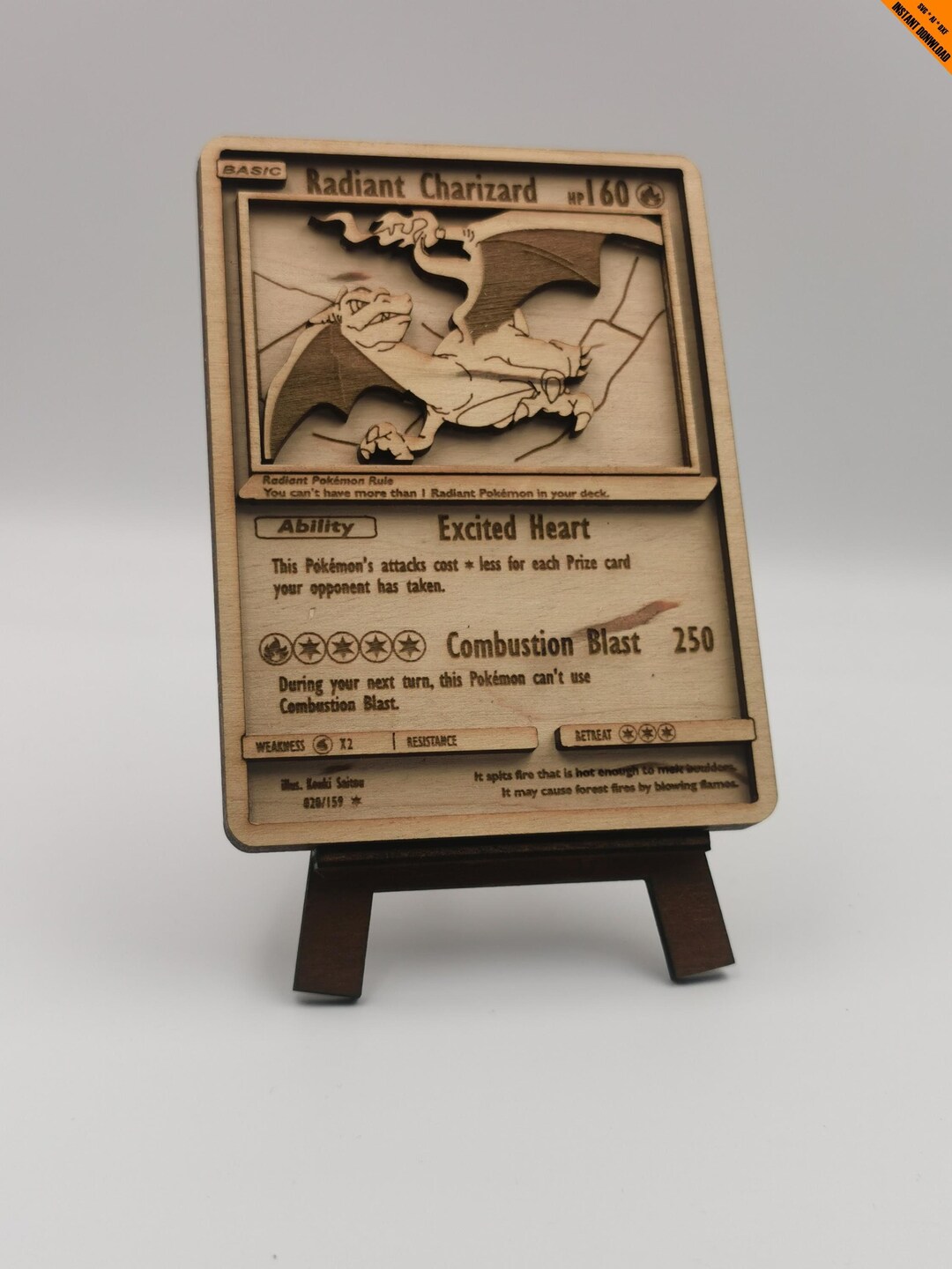 Radiant Charizard 2 Pokemon TCG Card Svg/ai/dxf | Fan-made Wooden ...