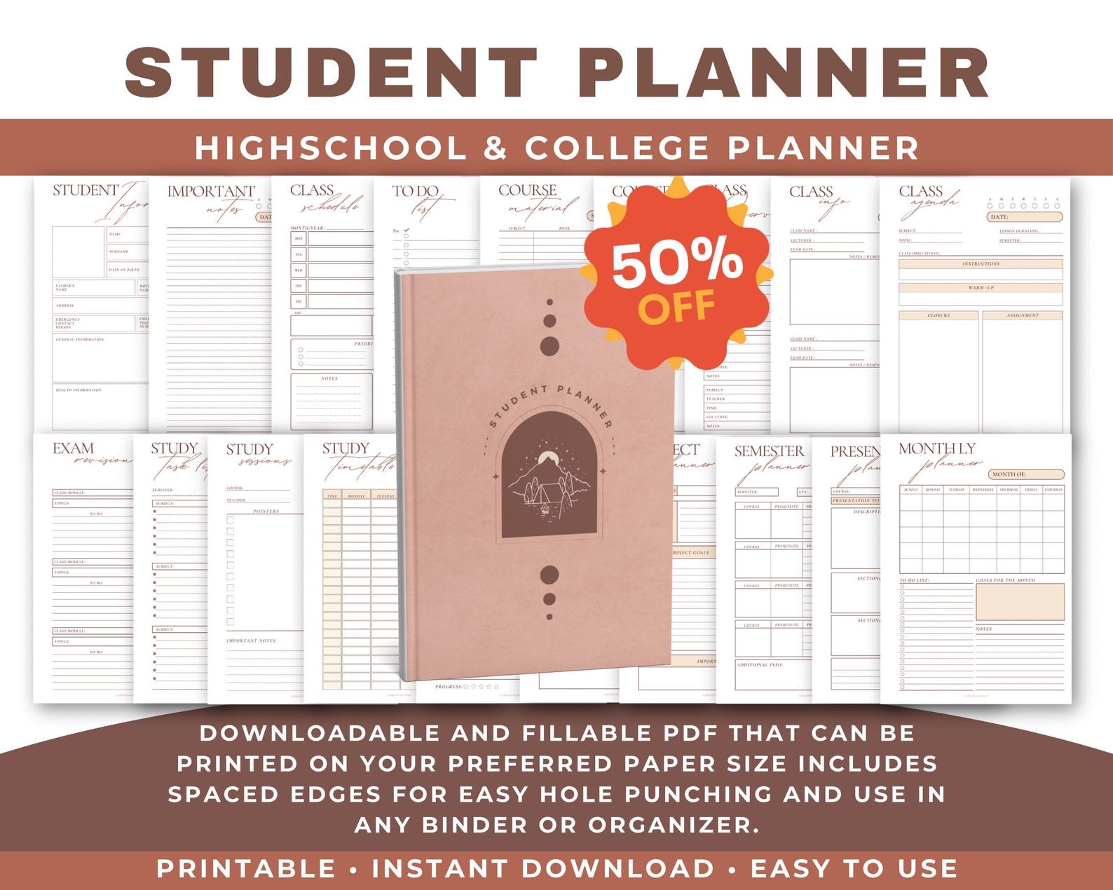 Student Planner, Custom Study College Student Planner, Study Planner ...