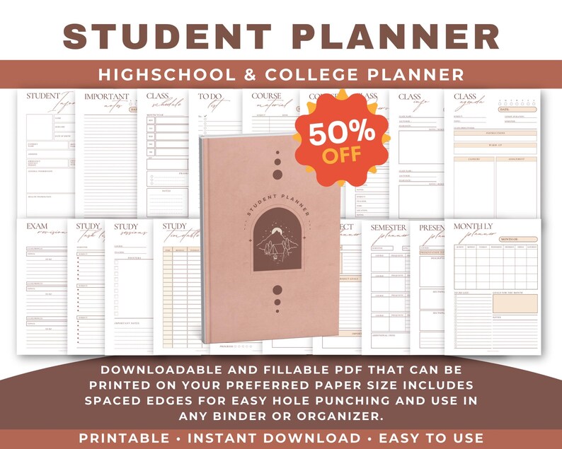 Student Planner, Custom Study College Student Planner, Study Planner ...
