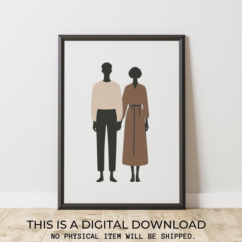 Faceless Black Couple Clipart Bundle: Romantic Illustration (digital ...