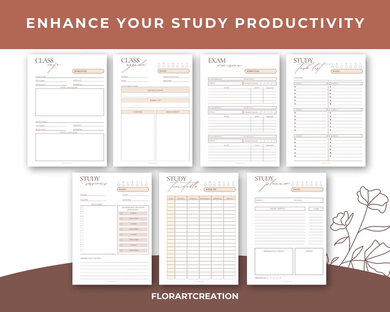 Student Planner, Custom Study College Student Planner, Study Planner ...