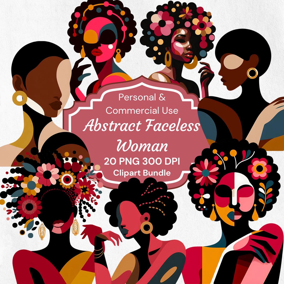 Abstract Faceless Black Girl PNG, Black Woman, Black Girl Clipart ...