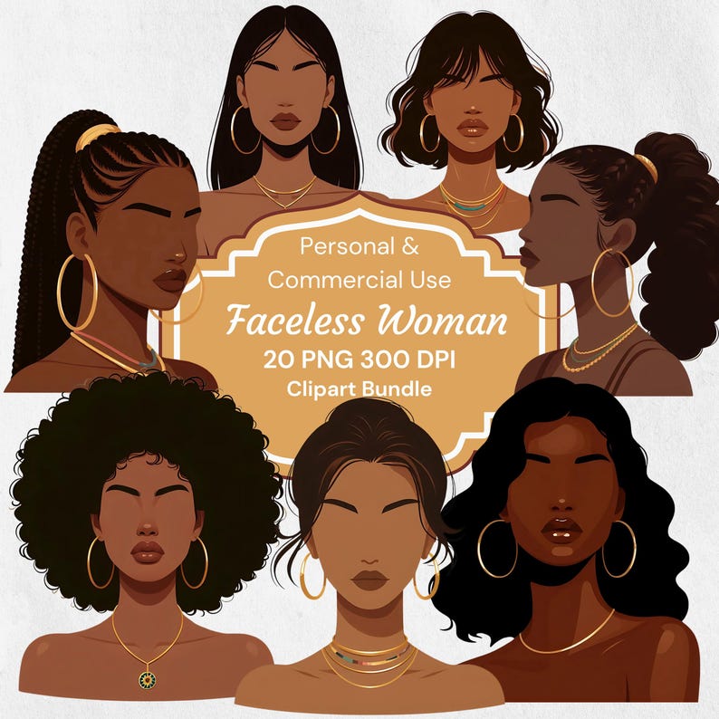 Faceless Black Girl PNG, Black Woman, Black Girl Journal Clipart, Black ...