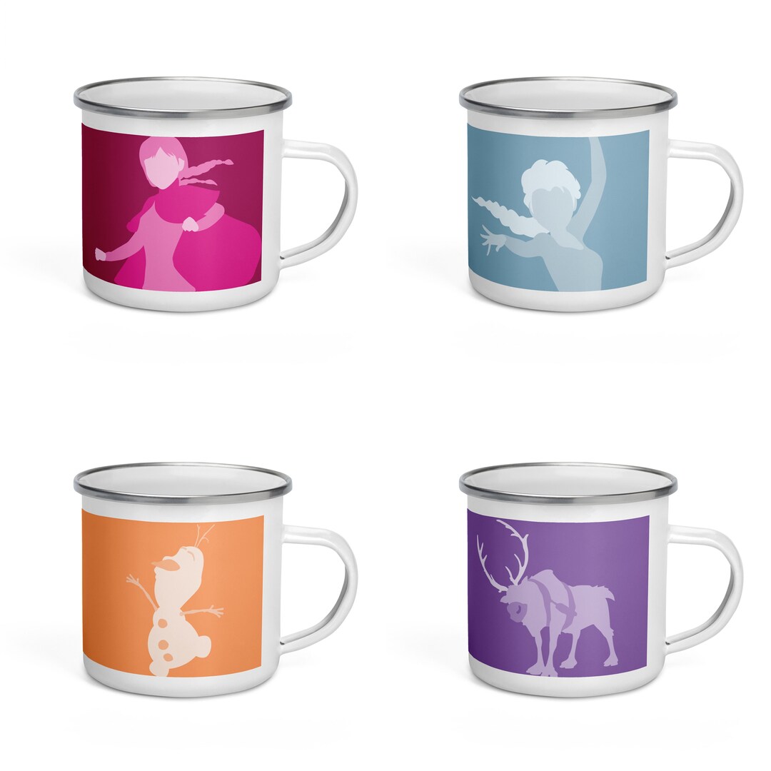 Minimalist Enamel Mug Frozen Character Anna Olaf Elsa Sven Design ...
