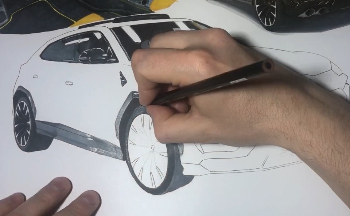 Drawing Lamborghini Urus, Urus Drawing, Realistic Urus, Pencils ...