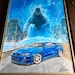 Drawing Godzilla and Nissan Skyline, GTR Drawing, Blue Skyline ...