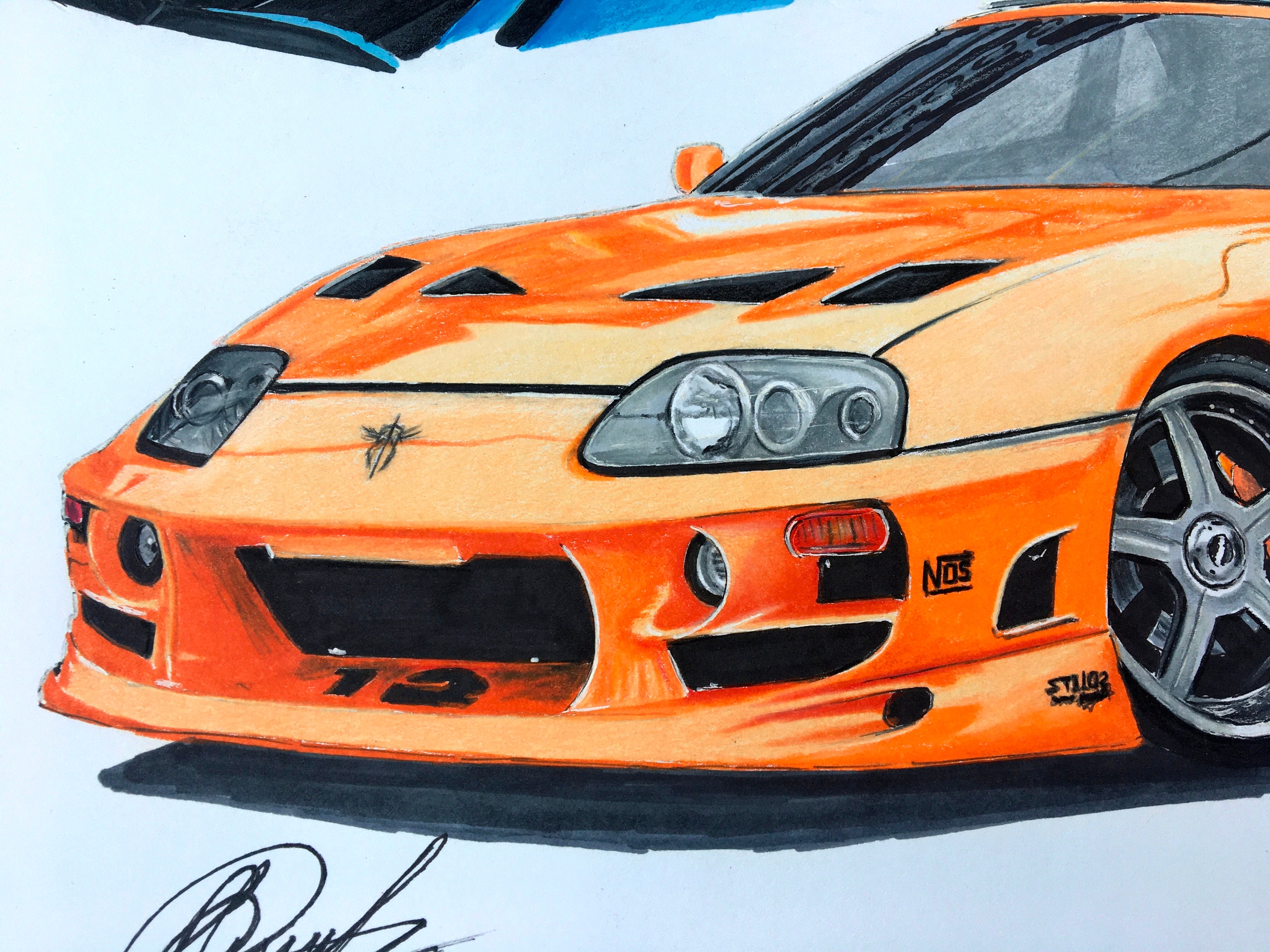 Drawing Toyota Supra Mk4, Drawing Supra Brian, Toyota Drawing ...