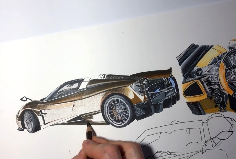 Drawing Pagani Huayra Roadster, Drawing Cars, Pagani Hypercar, Huayra ...