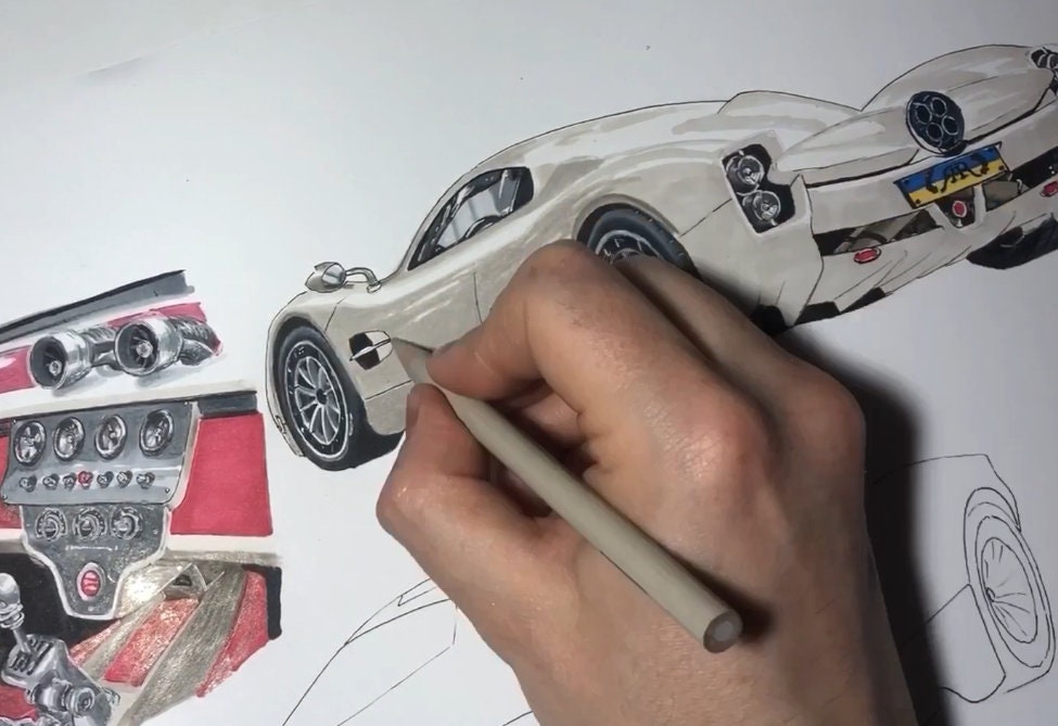 Drawing Pagani Utopia, Car Drawing, Drawing Utopia, Pagani Car Drawing ...