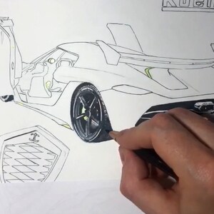 Drawing Koenigsegg Jesko, Car Drawing, Digital Art, Handmade, Hyper Car ...