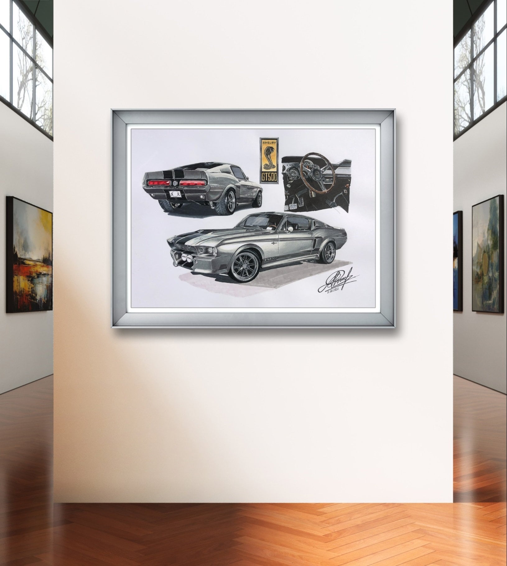 Drawing Ford Mustang Shelby GT500 Eleanor, Car Drawing, Gone in 60 ...