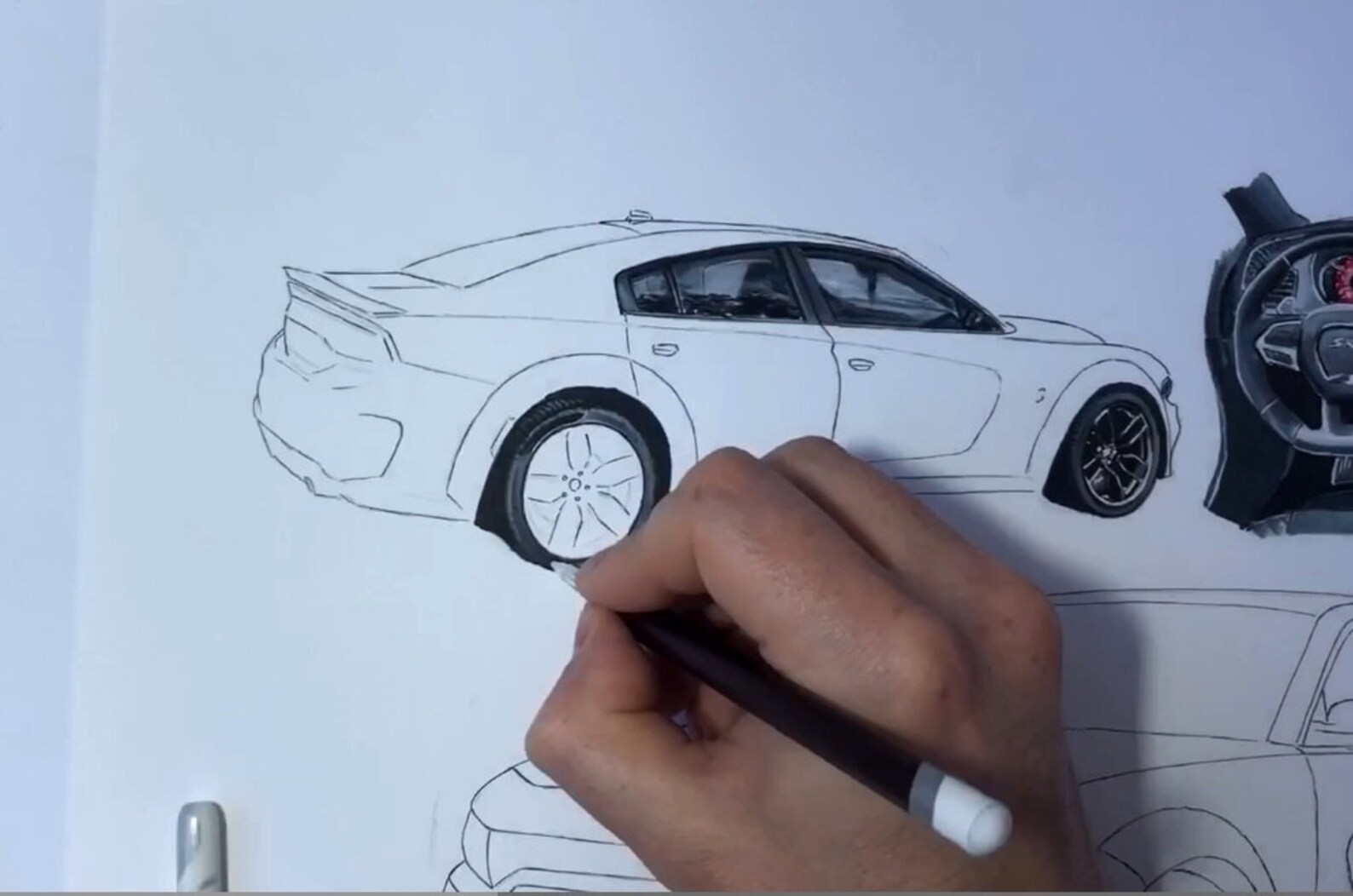 Drawing Dodge Charger Redeye, Dodge Art, Hand Drawing, Car Skatch ...
