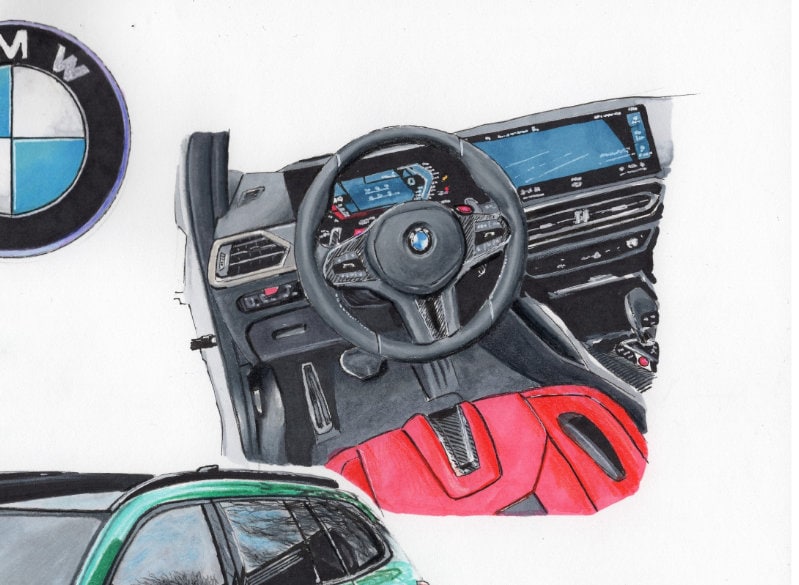 Drawing BMW M3 Touring, Bmw Drawing, M3 Drawing, Realistic Drawing, Car ...