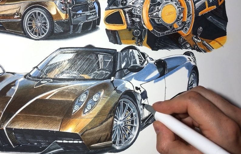 Drawing Pagani Huayra Roadster, Drawing Cars, Pagani Hypercar, Huayra ...