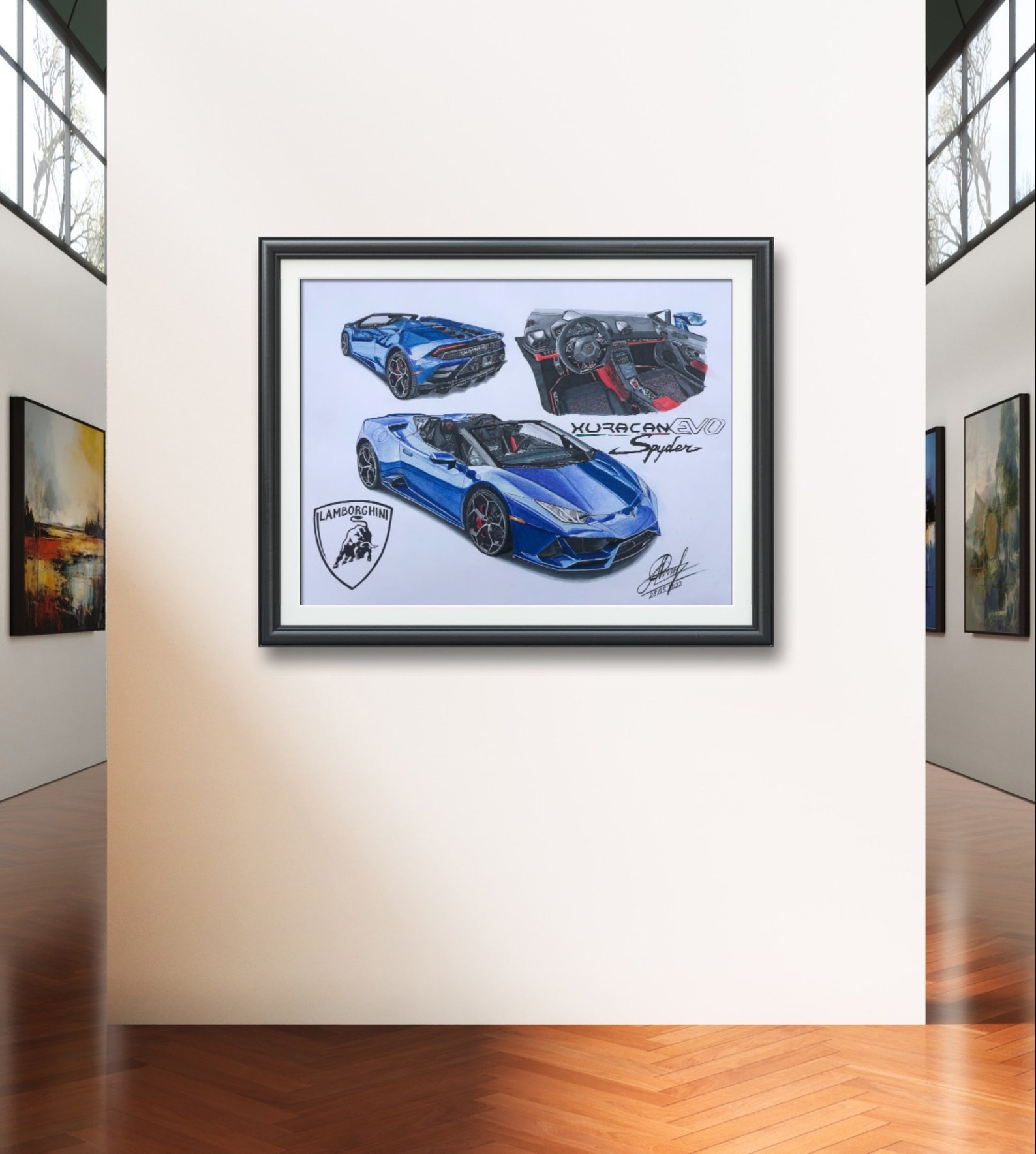 Lamborghini Huracan EVO Drawing, Car Art Print (digital Download) - Etsy