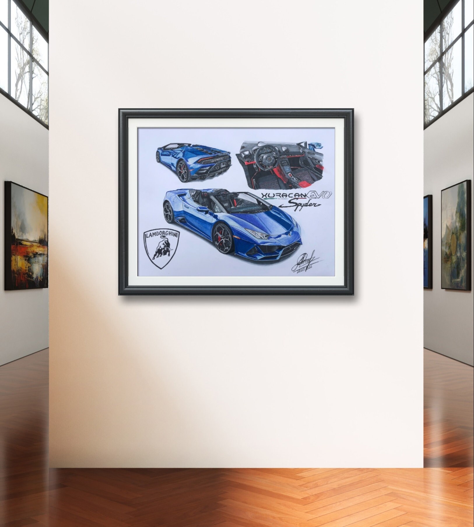 Drawing Lamborghini Huracan EVO, Lamborghini Drawing, Car Art, Hand ...