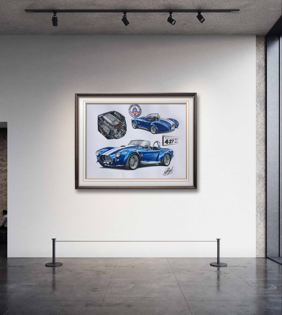 Drawing Shelby Cobra 427, Cobra Drawing, Car Drawing, Carl Shelby, Hand ...