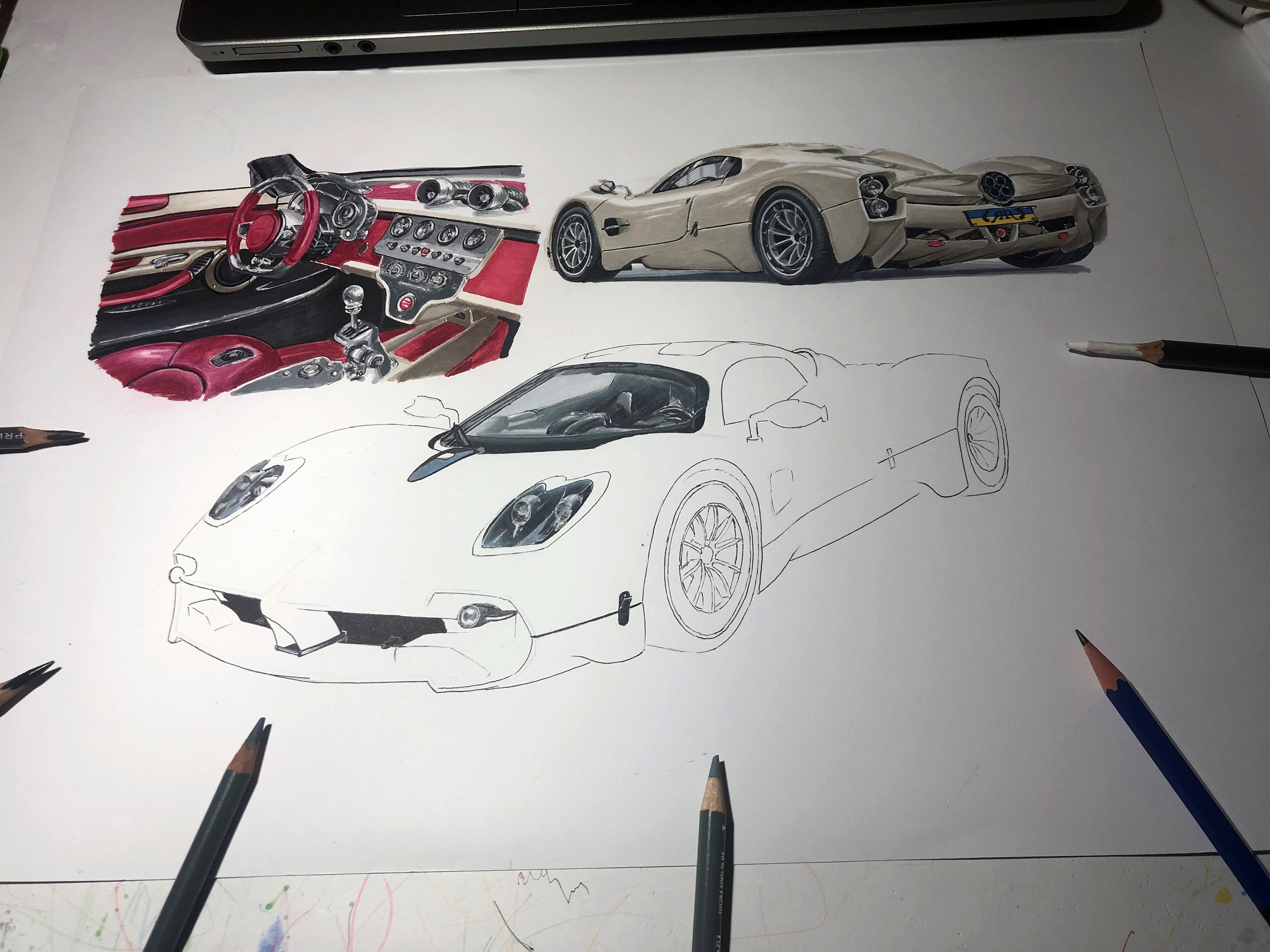 Drawing Pagani Utopia, Car Drawing, Drawing Utopia, Pagani Car Drawing ...