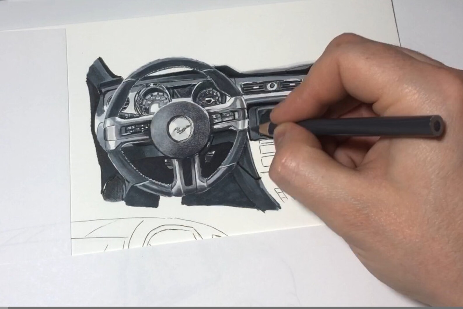 Ford Mustang Shelby GT500 Drawing, Need for Speed Car Art (digital ...