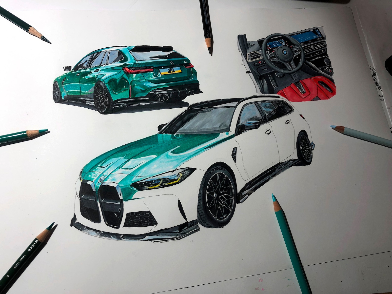 Drawing BMW M3 Touring, Bmw Drawing, M3 Drawing, Realistic Drawing, Car ...