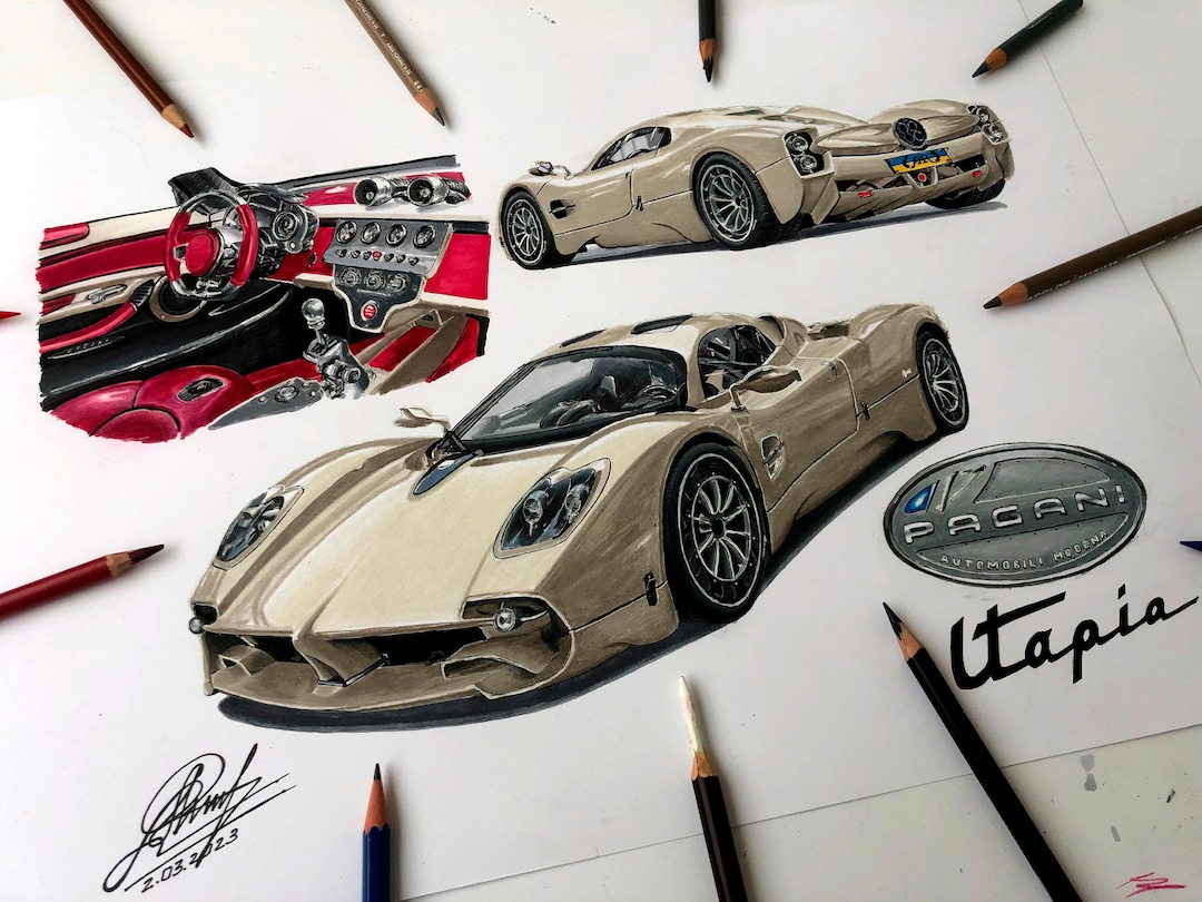 Drawing Pagani Utopia, Car Drawing, Drawing Utopia, Pagani Car Drawing ...