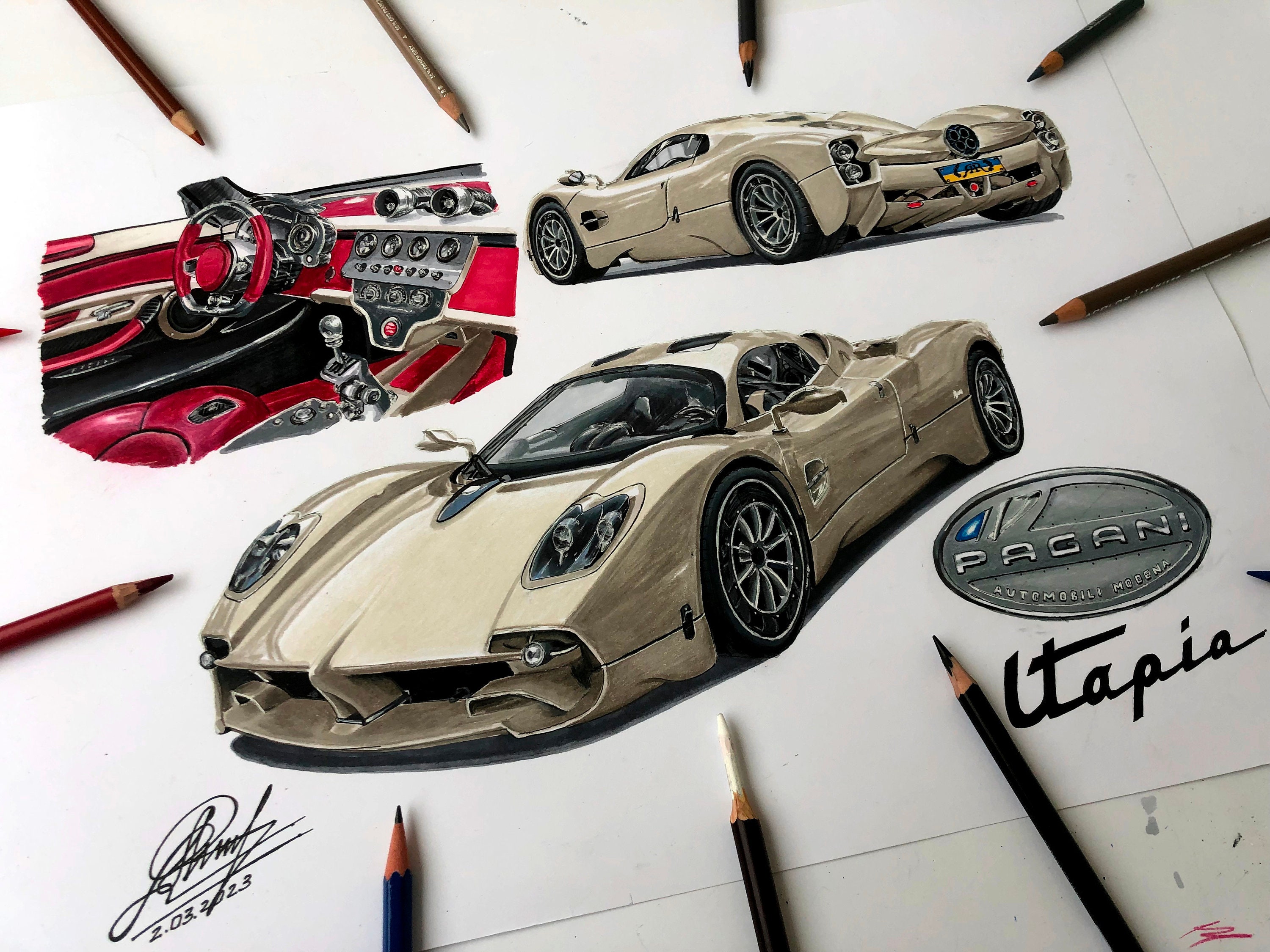 Drawing Pagani Utopia, Car Drawing, Drawing Utopia, Pagani Car Drawing ...