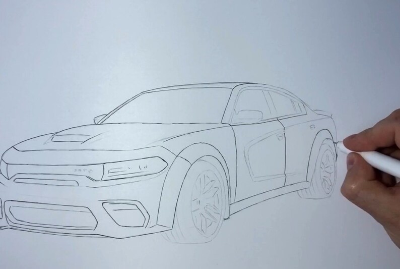Drawing Dodge Charger Redeye, Dodge Art, Hand Drawing, Car Skatch ...