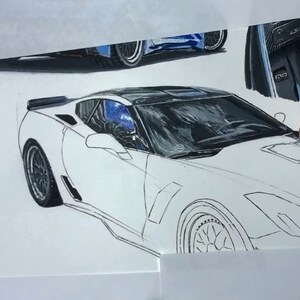Drawing Corvette Stingray Z06, Chevrolet Corvette, Drawing Chevrolet ...