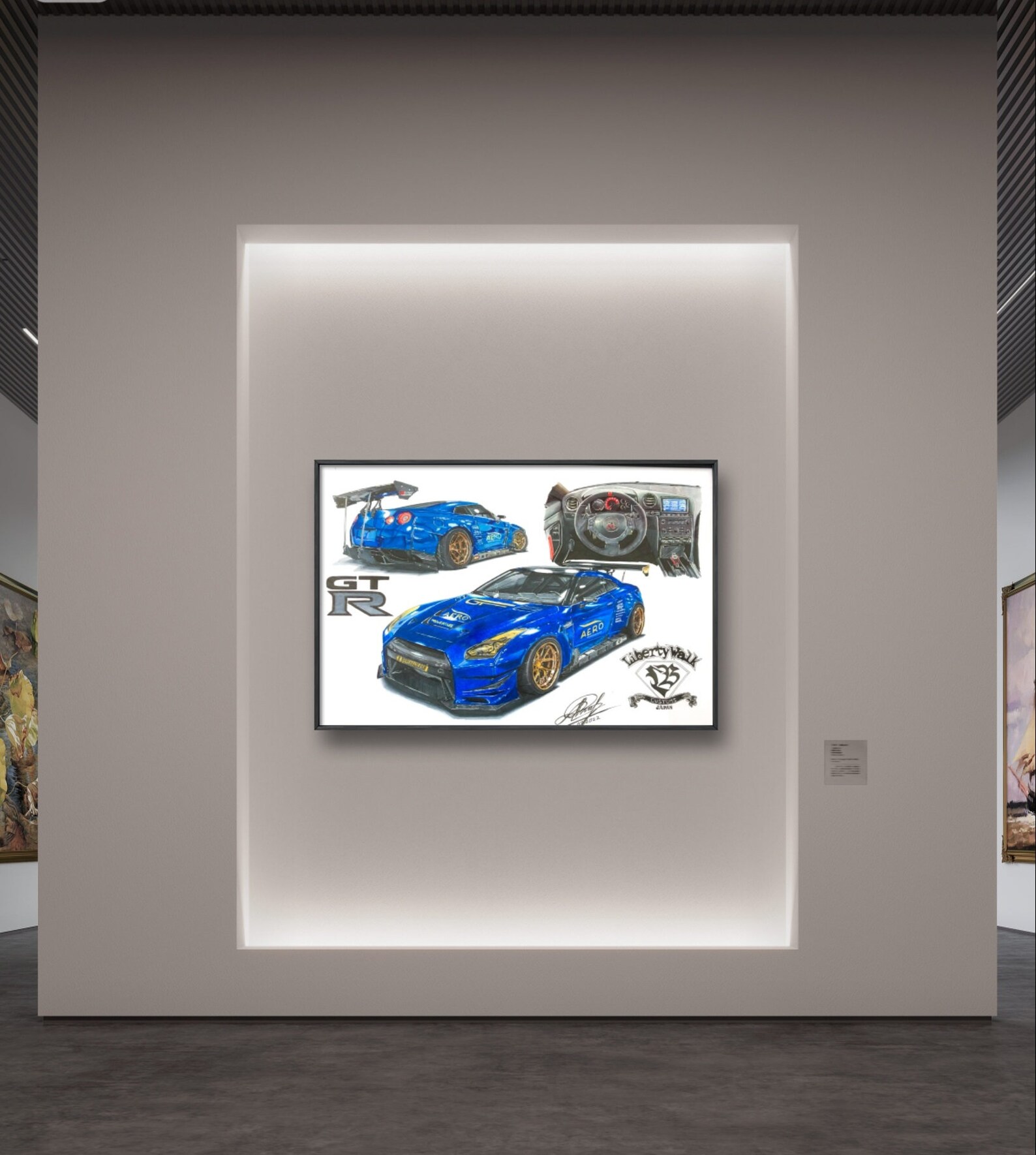 Drawing Nissan GTR, GTR Liberty Walk, Drawing Nissan, GTR R35, Car Art ...