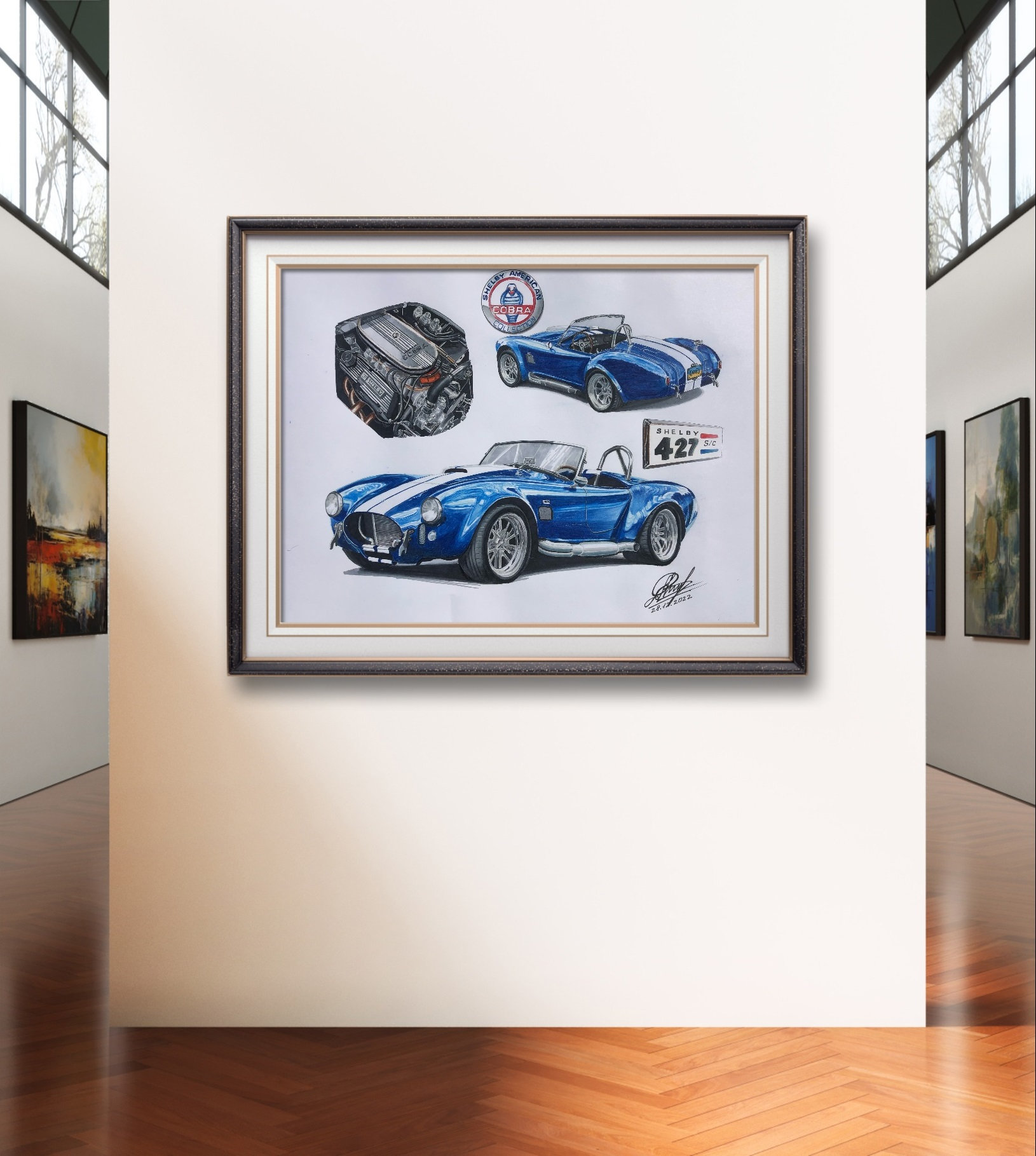 Drawing Shelby Cobra 427, Cobra Drawing, Car Drawing, Carl Shelby, Hand ...