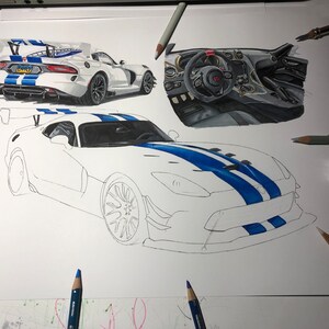 Drawing Dodge Viper, Drawing Viper GTS-R, Drawing Dodge, Viper Pencils ...