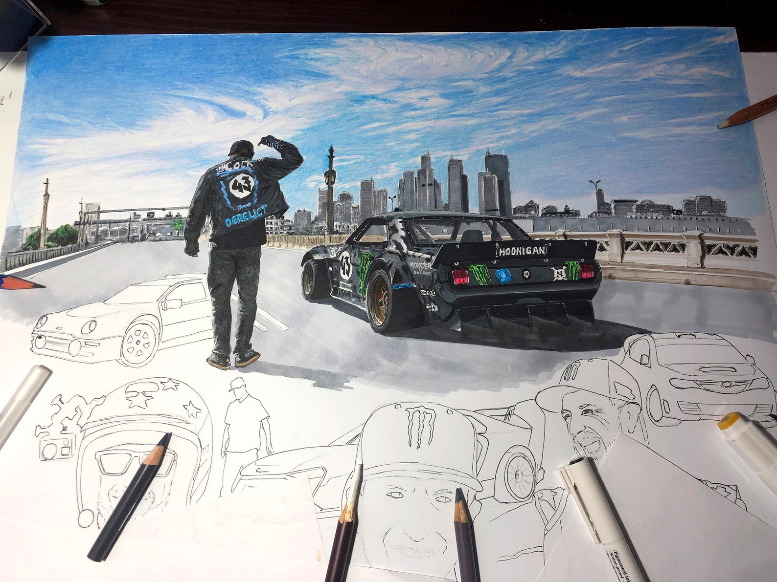 Drawing Ken Block 43, Hoonigan, Ken Block Rally, Gymkhana, Hoonitruck ...