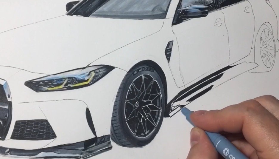Drawing BMW M3 Touring, Bmw Drawing, M3 Drawing, Realistic Drawing, Car ...