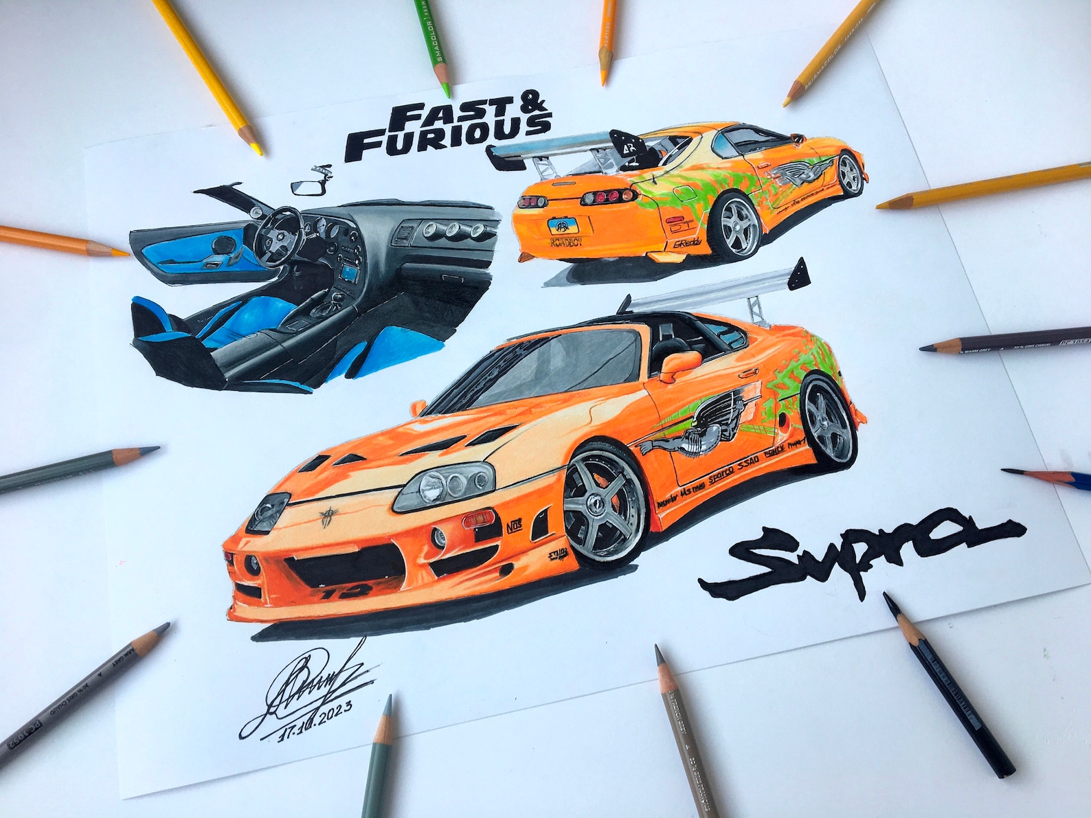 Drawing Toyota Supra Mk4, Drawing Supra Brian, Toyota Drawing ...