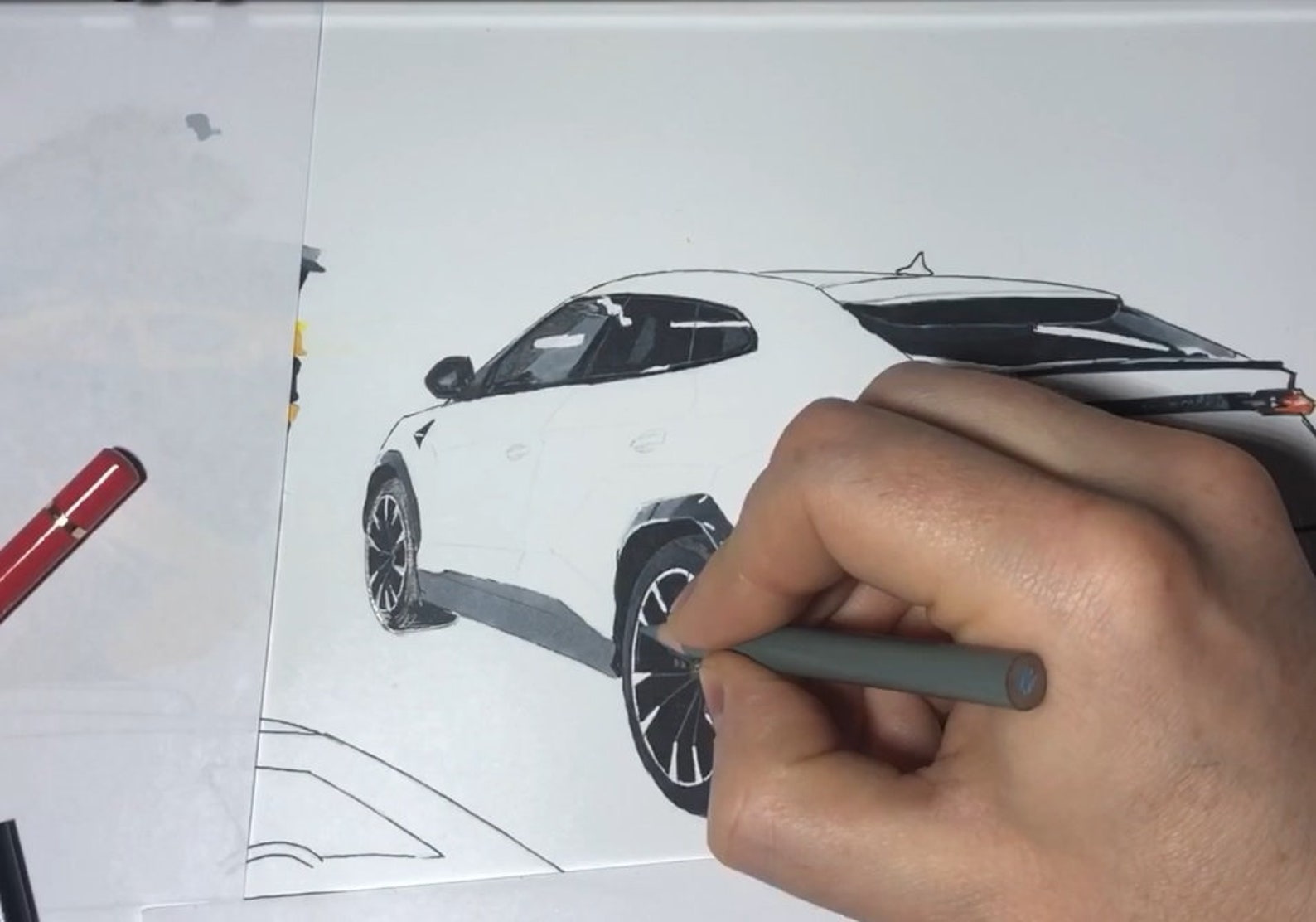 Drawing Lamborghini Urus, Urus Drawing, Realistic Urus, Pencils ...