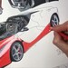 Drawing Ferrari Laferrari, Red Ferrari, Car Drawing, Car Portrait, Hand ...