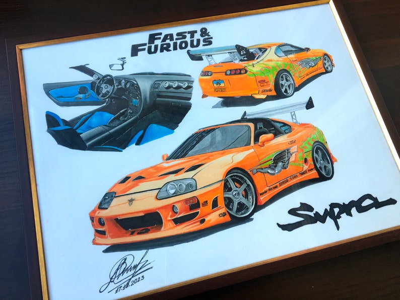 Drawing Toyota Supra Mk4, Drawing Supra Brian, Toyota Drawing ...