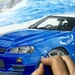 Drawing Godzilla and Nissan Skyline, GTR Drawing, Blue Skyline ...