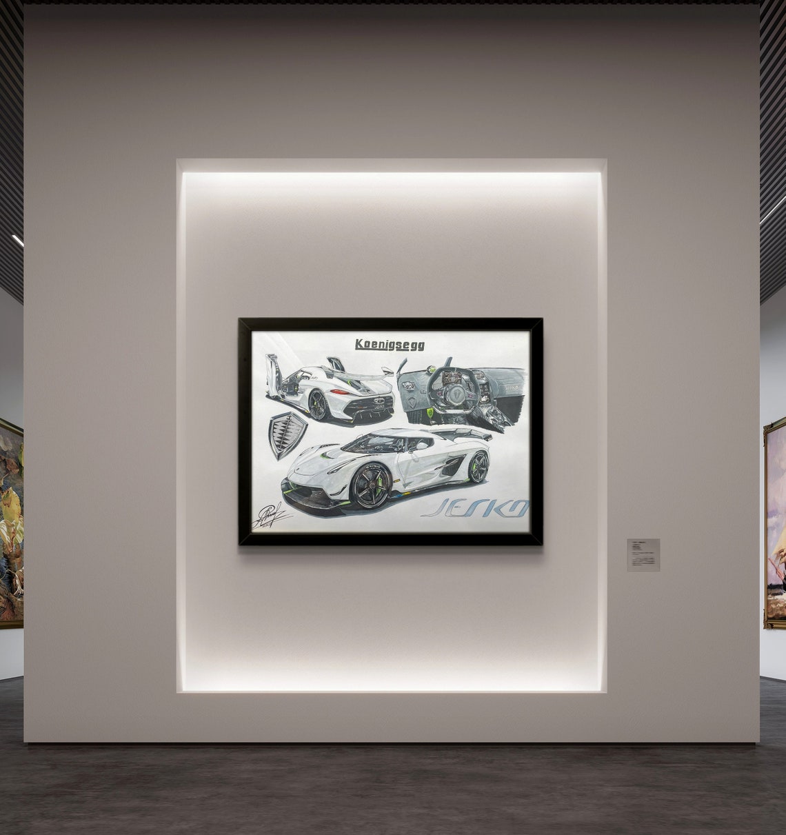 Drawing Koenigsegg Jesko, Car Drawing, Digital Art, Handmade, Hyper Car ...