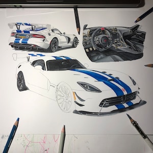 Drawing Dodge Viper, Drawing Viper GTS-R, Drawing Dodge, Viper Pencils ...