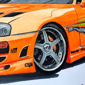 Drawing Toyota Supra Mk4, Drawing Supra Brian, Toyota Drawing ...