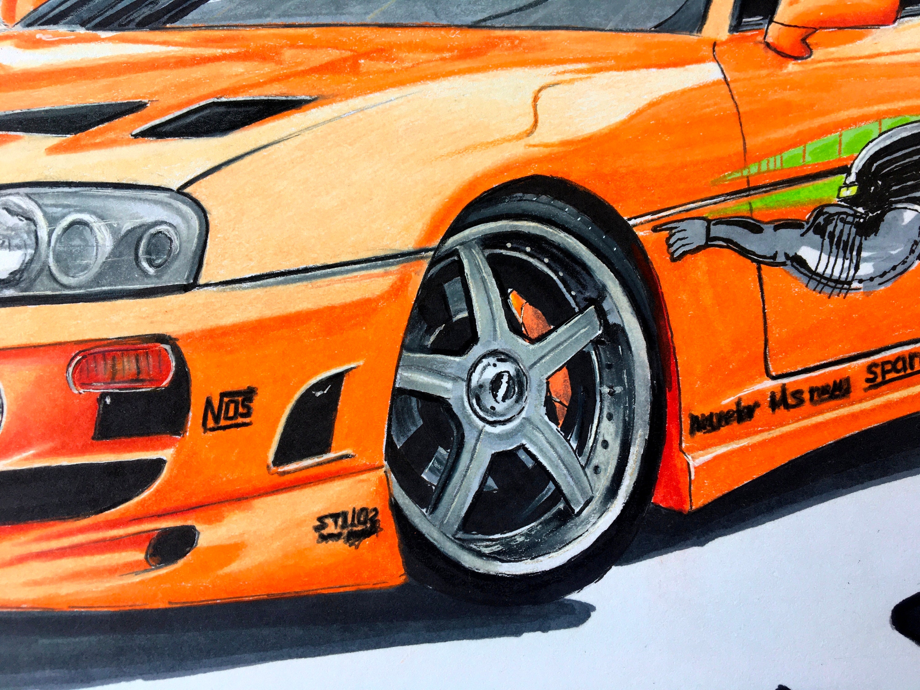 Drawing Toyota Supra Mk4, Drawing Supra Brian, Toyota Drawing ...