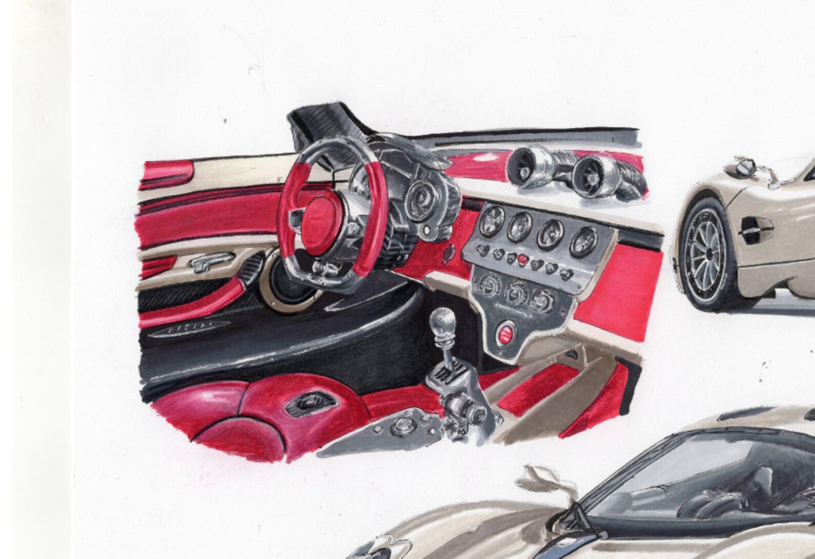 Drawing Pagani Utopia, Car Drawing, Drawing Utopia, Pagani Car Drawing ...