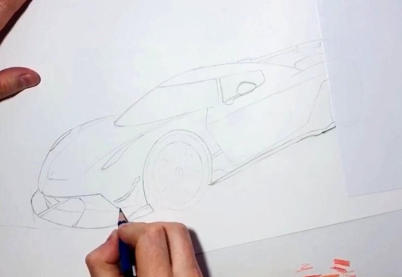 Drawing Koenigsegg Jesko, Car Drawing, Digital Art, Handmade, Hyper Car ...