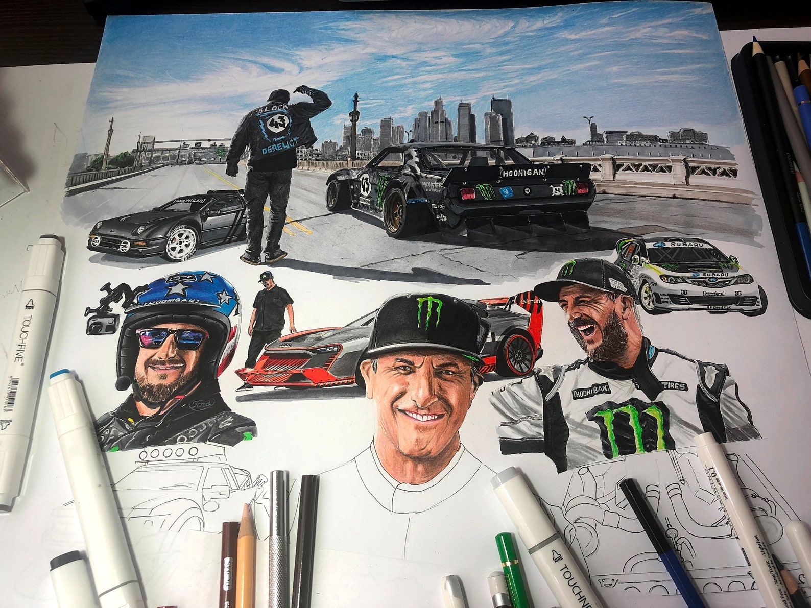 Drawing Ken Block 43, Hoonigan, Ken Block Rally, Gymkhana, Hoonitruck ...