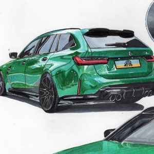 Drawing BMW M3 Touring, Bmw Drawing, M3 Drawing, Realistic Drawing, Car ...