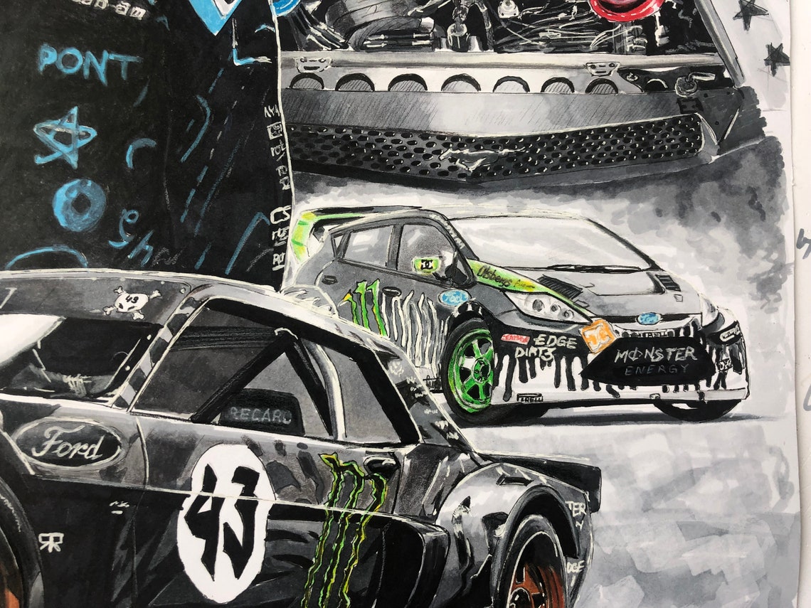 Drawing Ken Block 43, Hoonigan, Ken Block Rally, Gymkhana, Hoonitruck ...