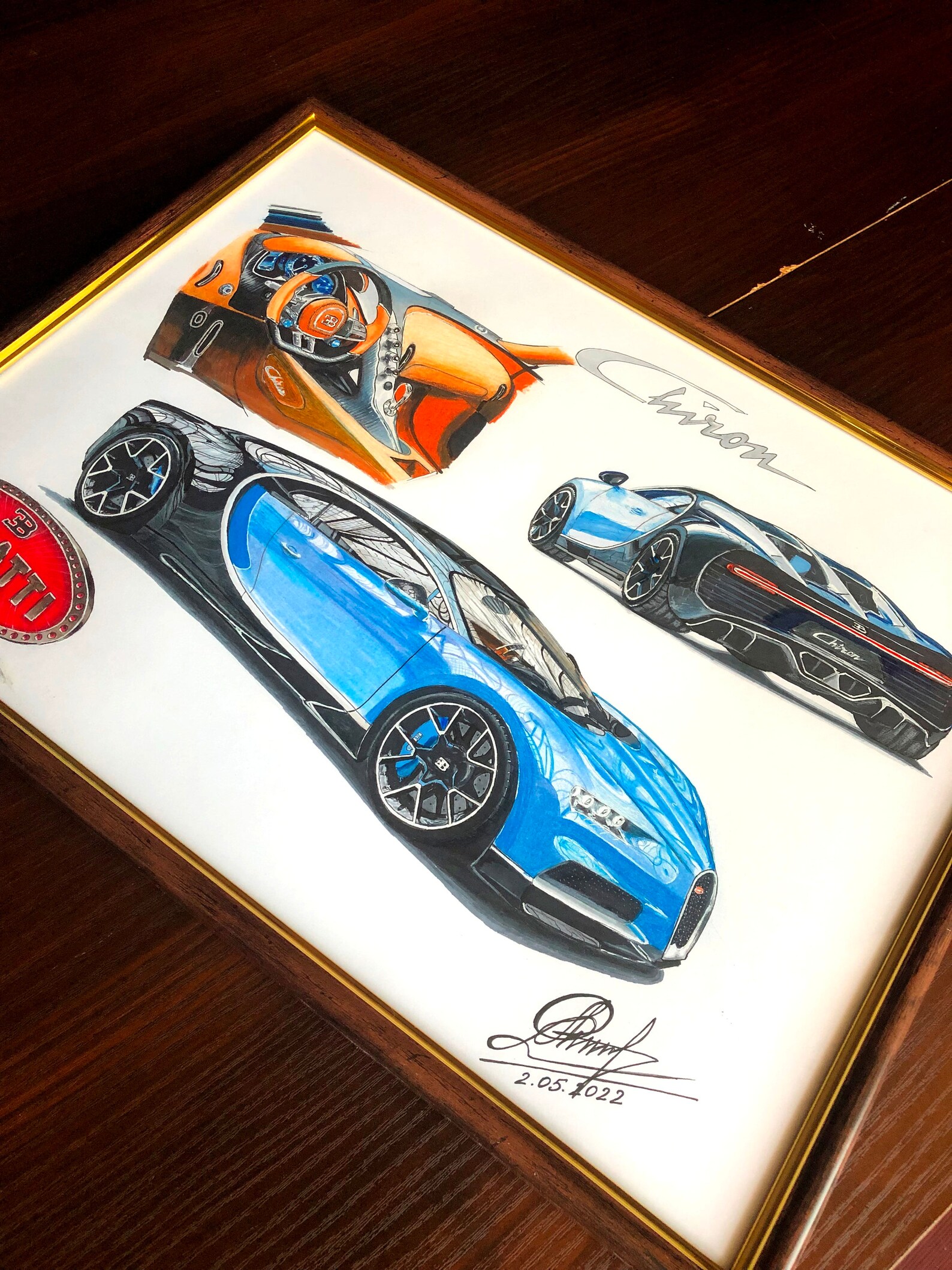 Drawing Bugatti Chiron, Blue Bugatti, Drawing Chiron, Bugatti Art ...