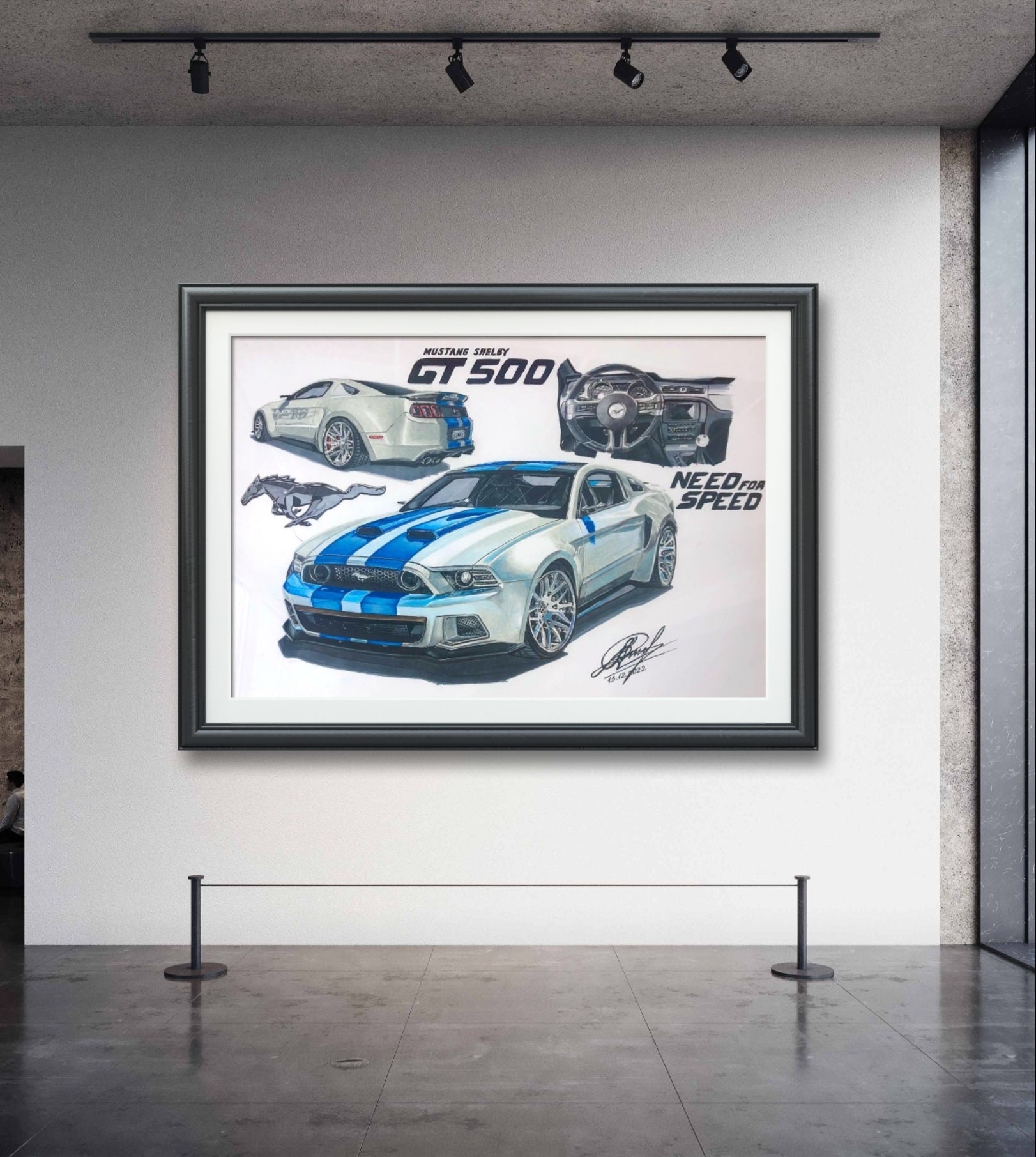 Ford Mustang Shelby GT500 Drawing, Need for Speed Car Art (digital ...